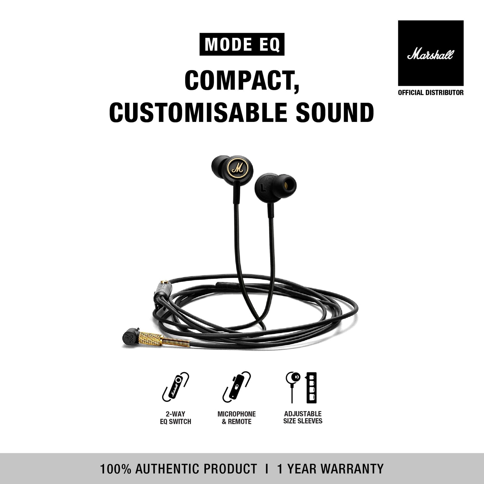 MARSHALL MODE EQ HEADPHONES (MARSHALL HEADPHONES, IN-EAR HEADPHONES ...